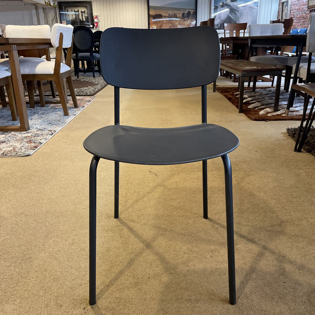 Acrylic and Metal Curved Back Stackable Dining Chair – Ballard Consignment