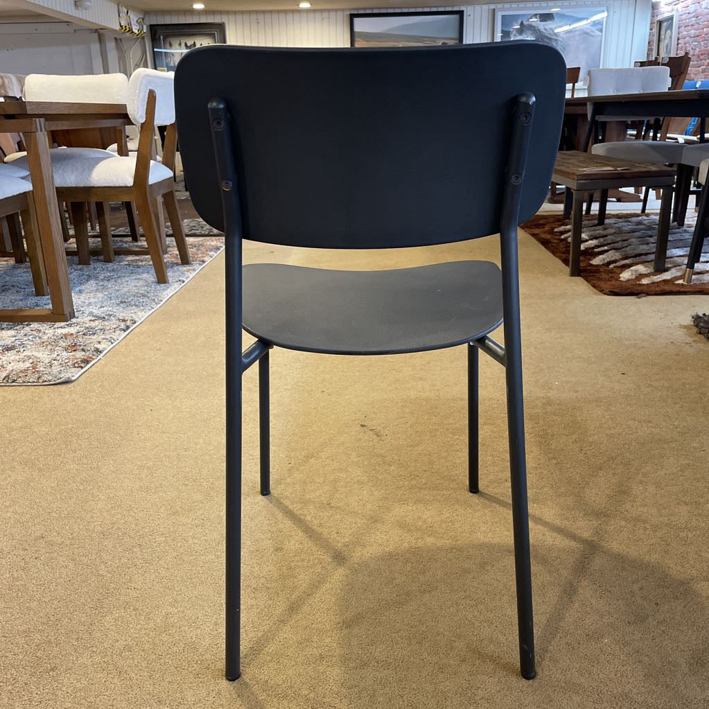 Acrylic and Metal Curved Back Stackable Dining Chair – Ballard Consignment