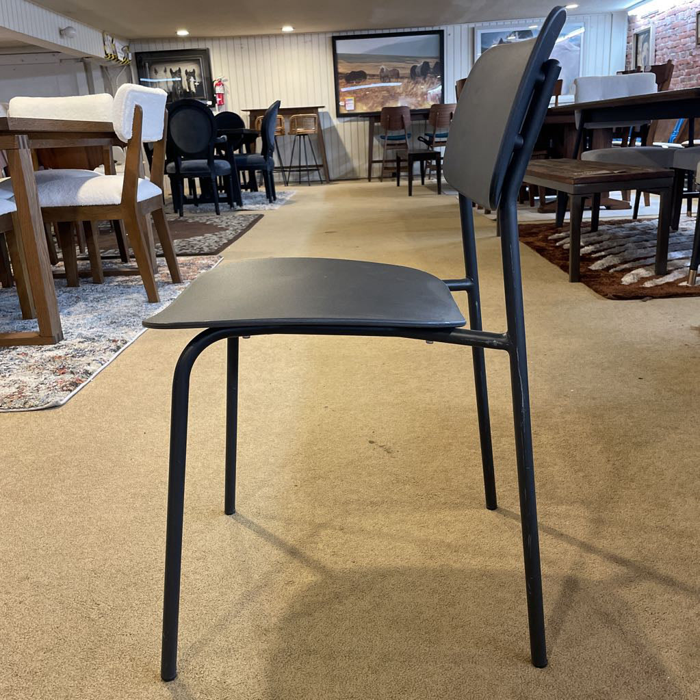 Acrylic and Metal Curved Back Stackable Dining Chair – Ballard Consignment