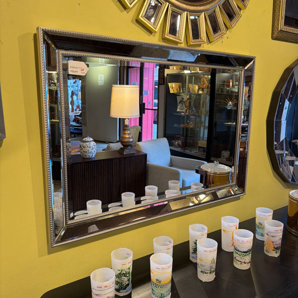 Rectangular Mirror with Shiny Beveled Frame – Ballard Consignment