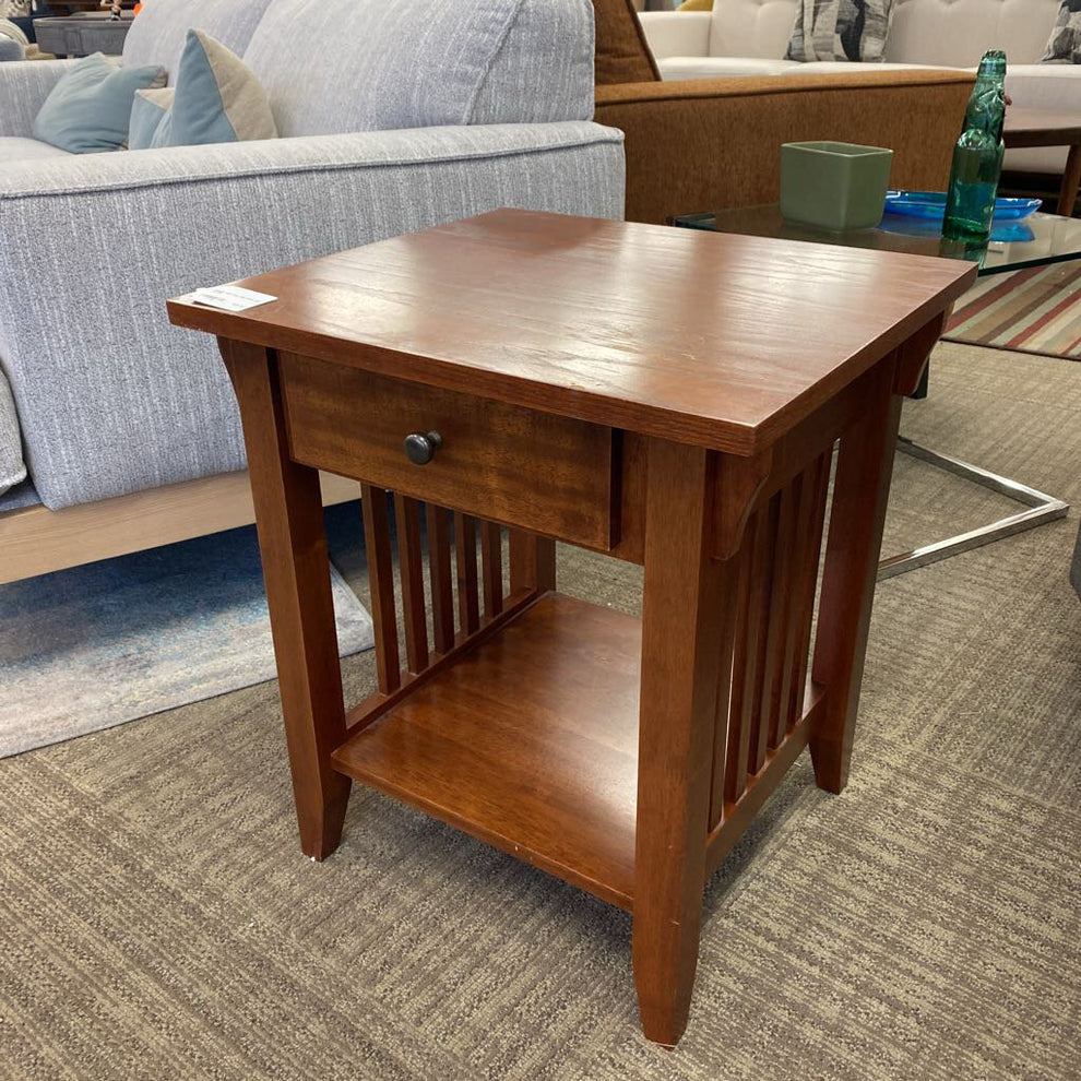 Mission Style Dark Side Table (AS IS) – Ballard Consignment