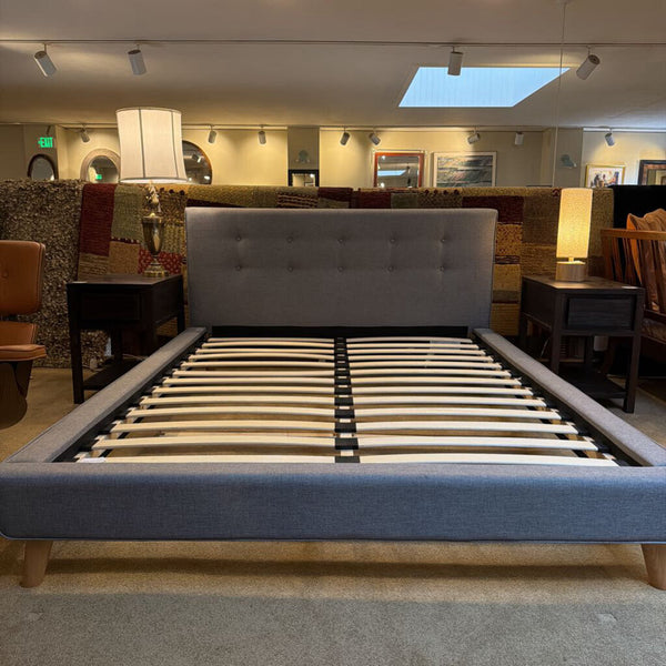 Blue Gray Tufted Queen Bed Frame – Ballard Consignment