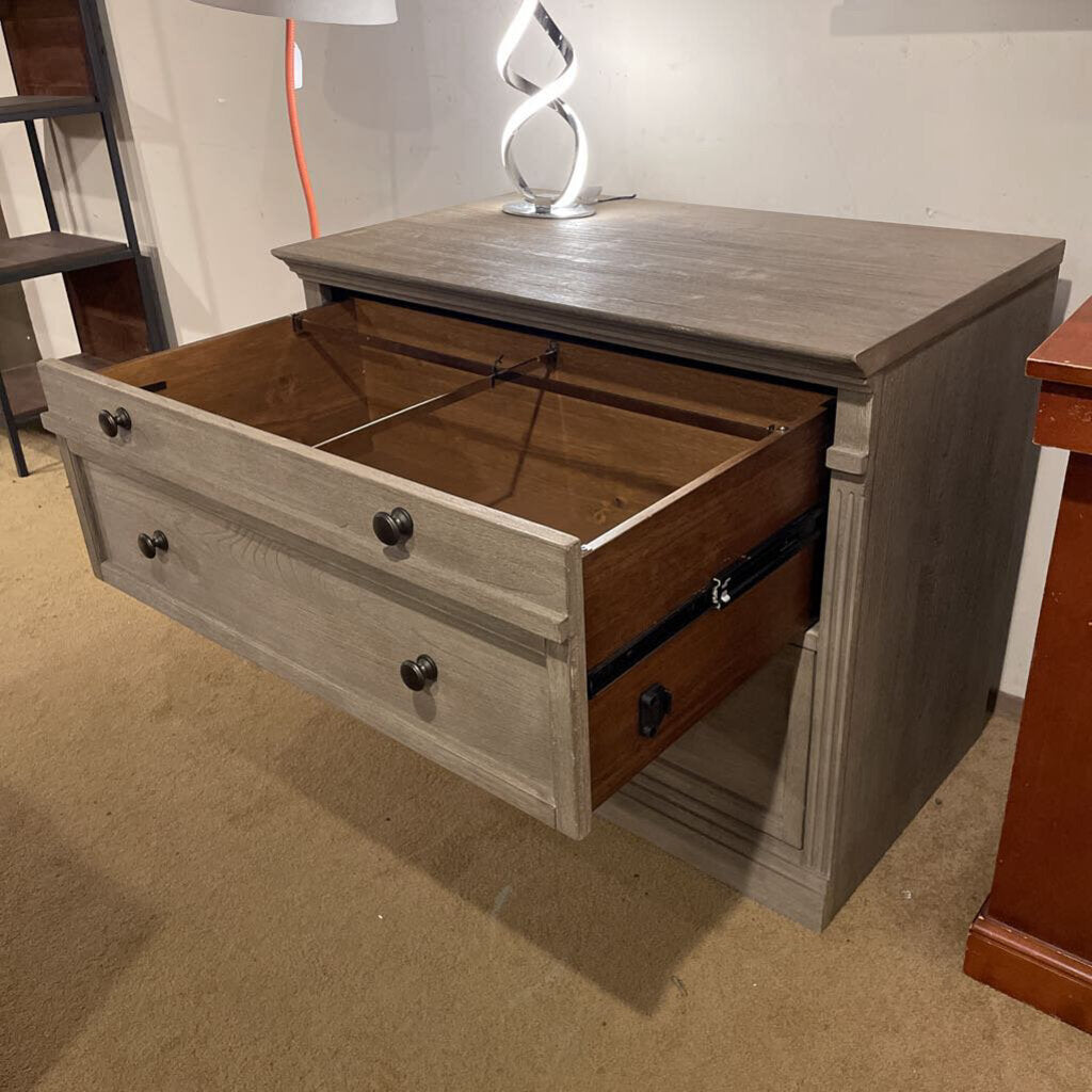 PB Grey Wash 2 Drawer Filing Cabinet – Ballard Consignment