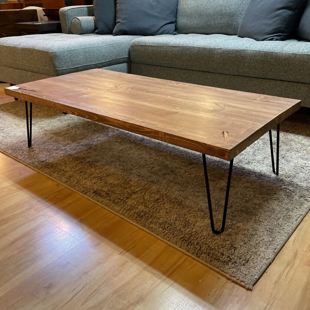Douglas Fir Plank Coffee Table w Pin Legs – Ballard Consignment