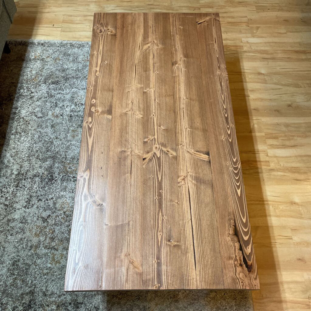 Douglas Fir Plank Coffee Table w Pin Legs – Ballard Consignment